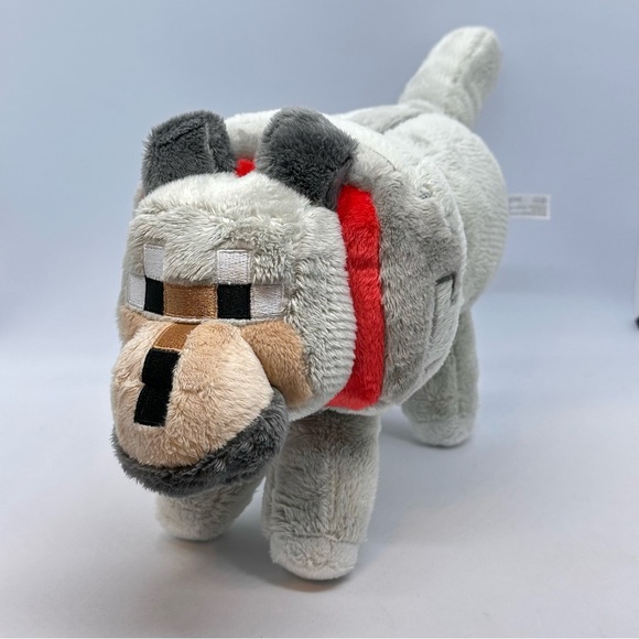 Jinx | Toys | Minecraft Mojang Jinx Gray Wolf Red Collar 5 Plush ...
